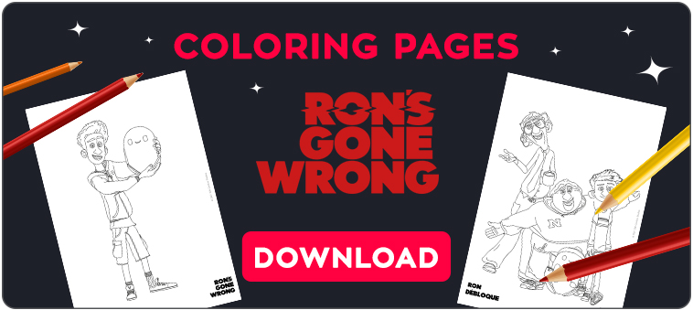 ron's gone wrong coloring pages